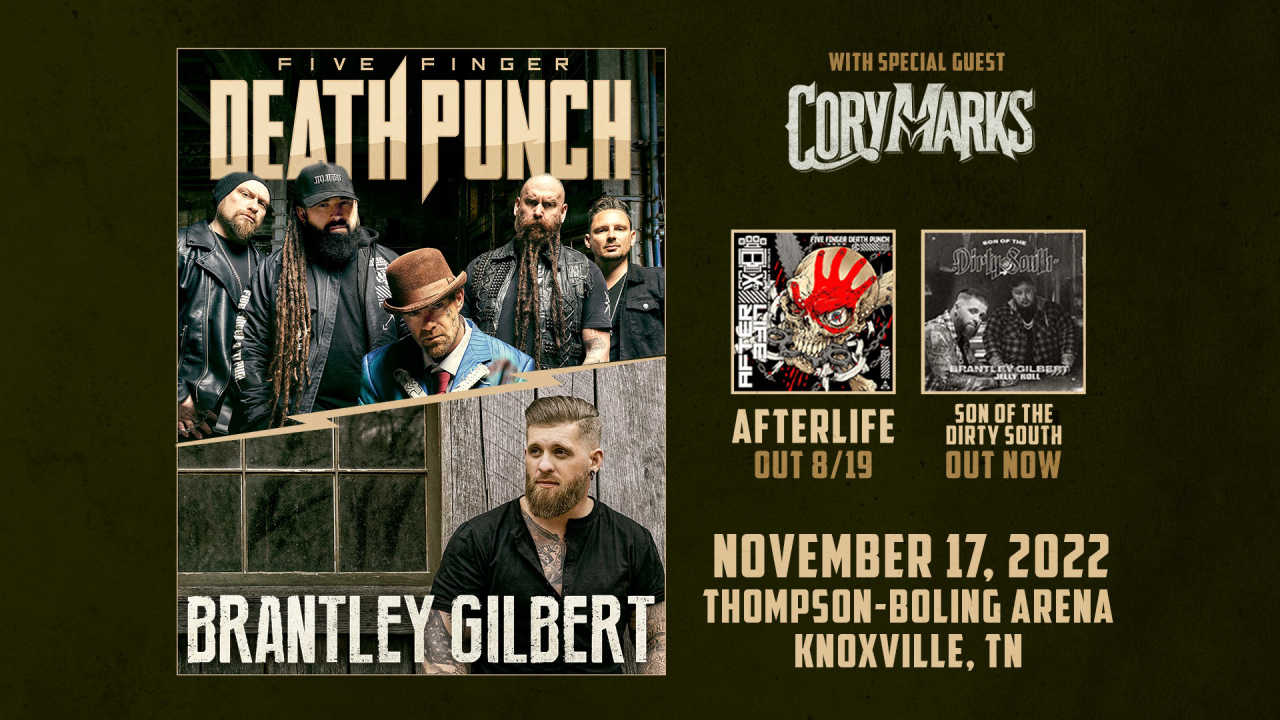 Five Finger Death Punch and Brantley Gilbert at Thompson-Boling! - 90.3 ...